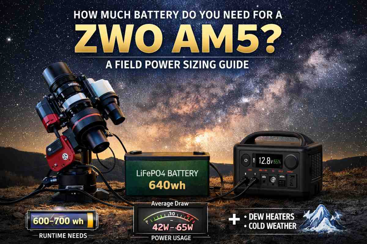 How Much Battery Do You Need for a ZWO AM5? A Field Power Sizing Guide