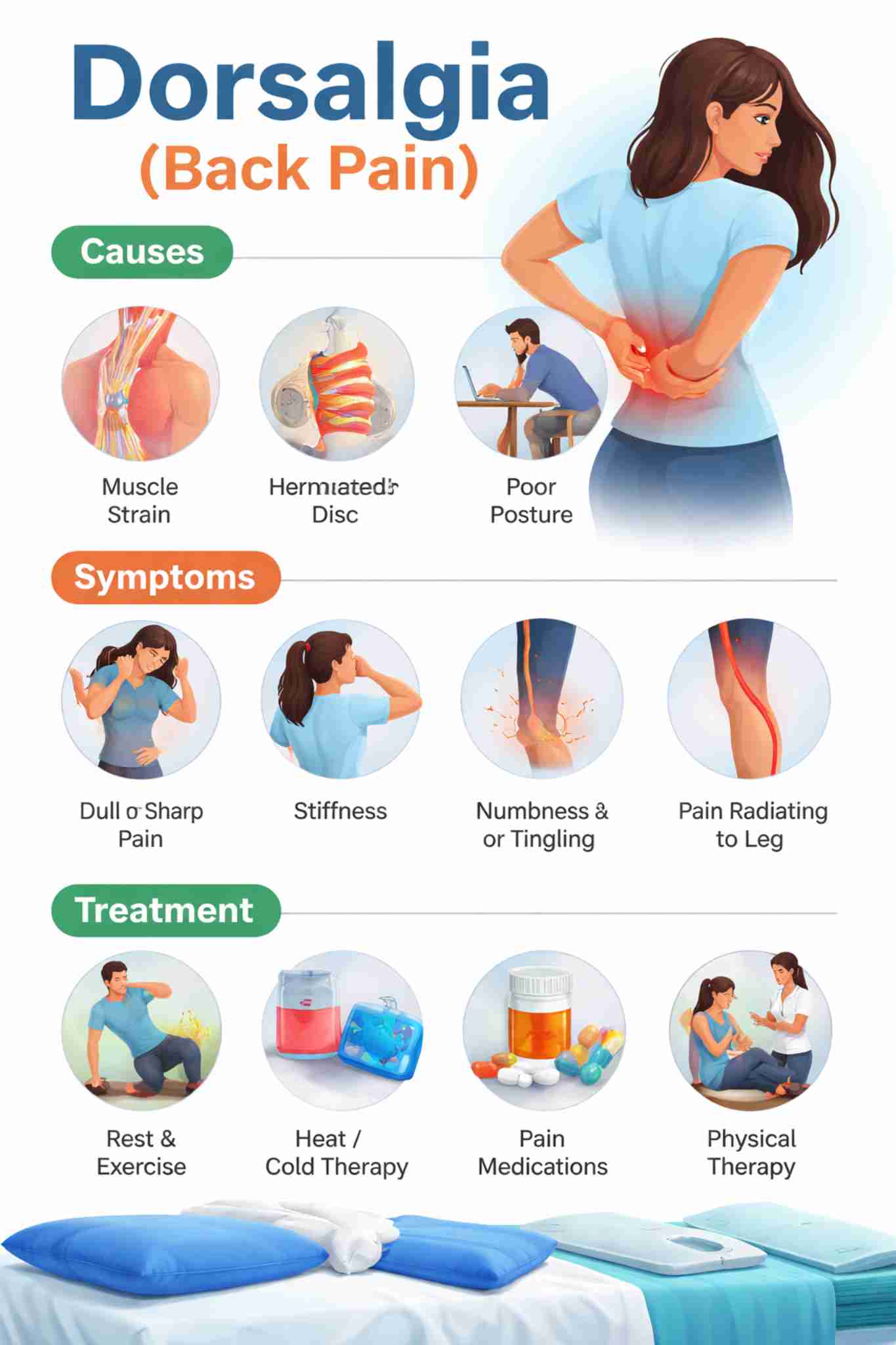 Dorsalgia (Back Pain): Causes, Symptoms, Treatment and Prevention Guide